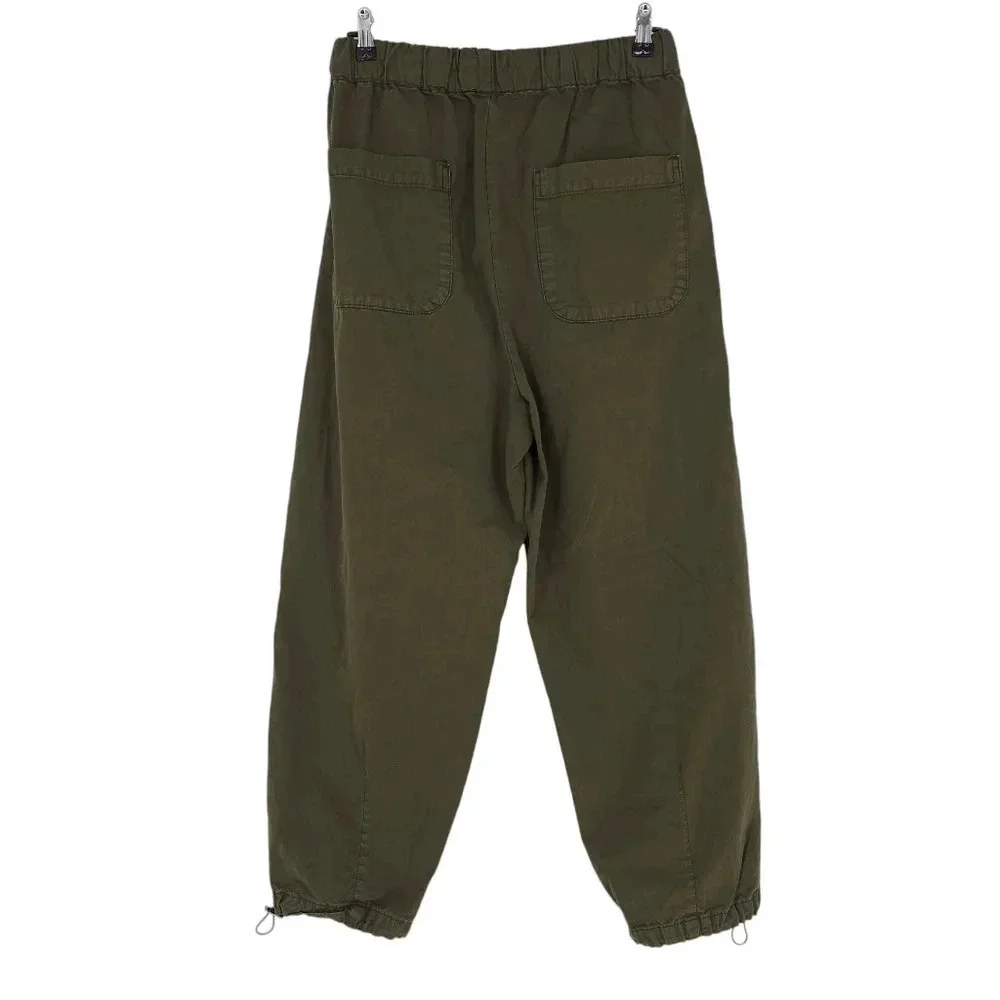 Zara | Pants & Jumpsuits | Zara Relaxed Daily Pants Olive Green Pleated ...